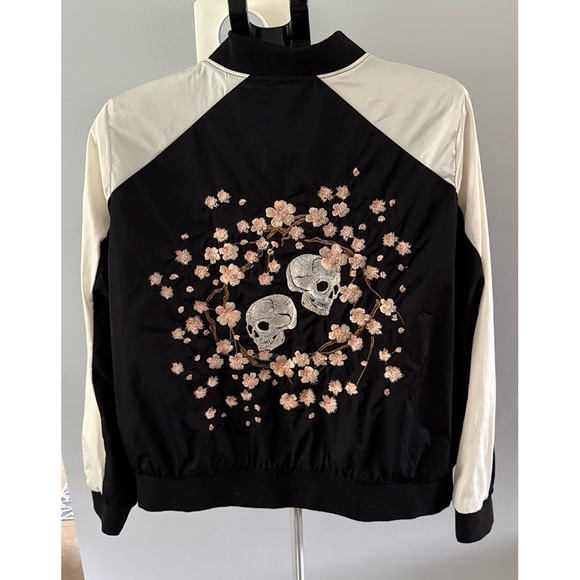 torrid | Jackets & Coats | Torrid Womens Black Skull Floral Embroidered ...